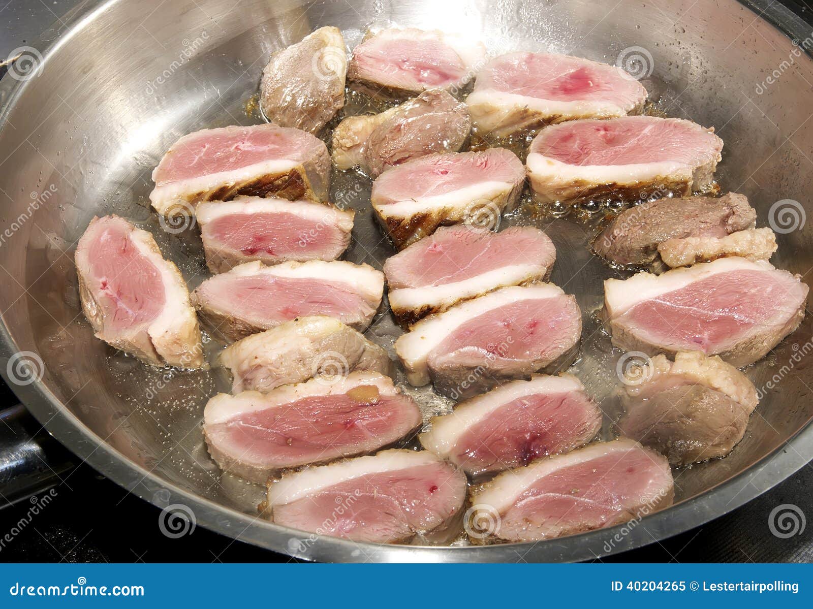 Pan fried meat stock image. Image of king, mediterranean - 40204265