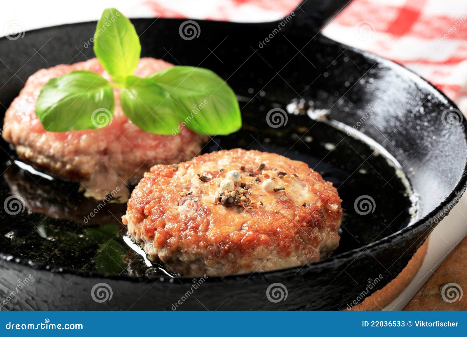 Pan fried patties stock image. Image of burger, minced - 22036533