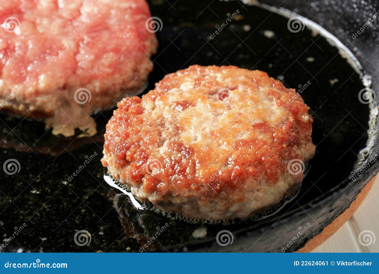 Pan fried patties stock image. Image of minced, patty - 22624061