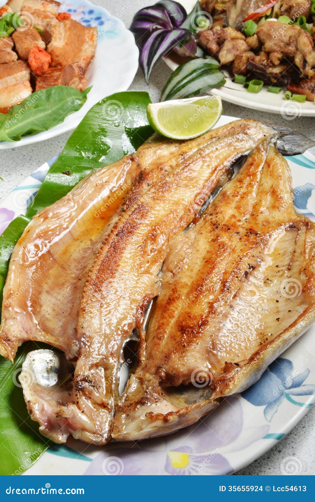 Pan fried trout stock photo. Image of entree, spices - 35655924