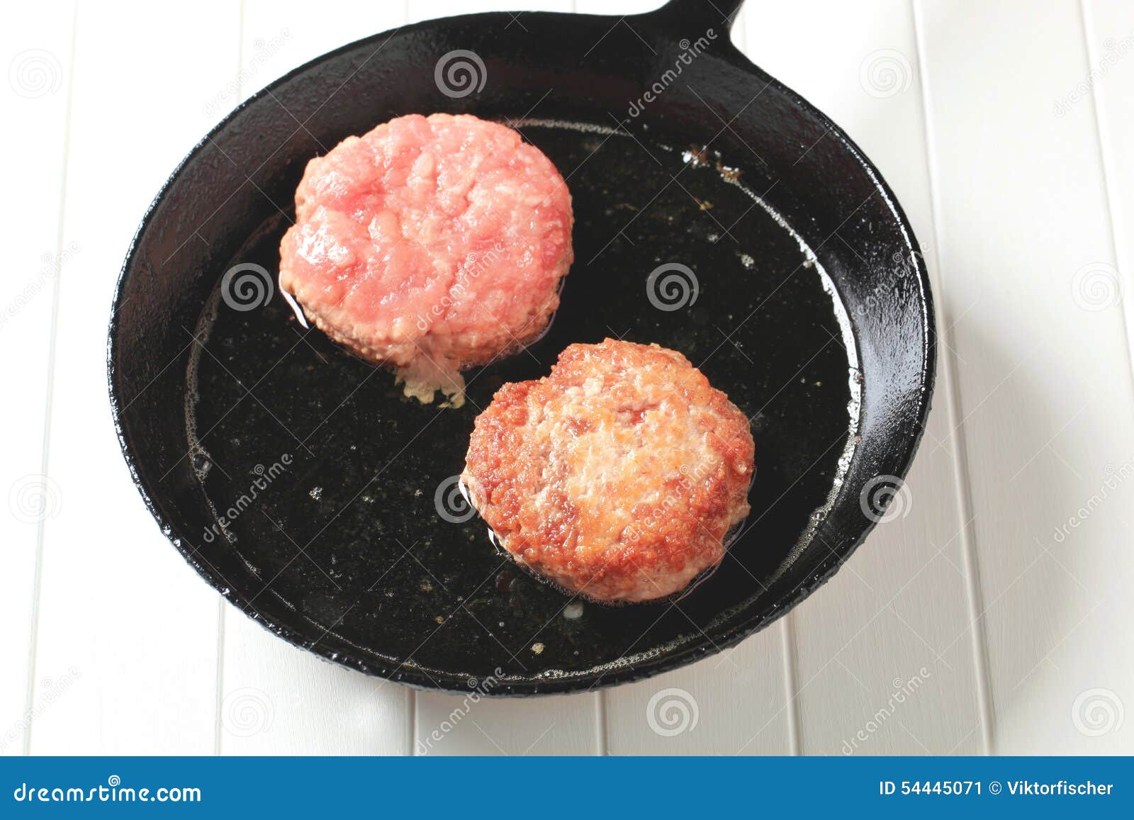 Pan frying patties stock image. Image of patties, fried - 54445071