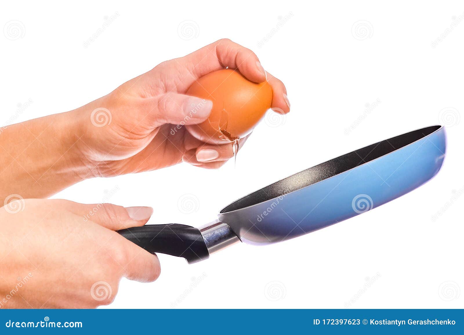Pan in Hands on a White Background Stock Image - Image of delicious ...
