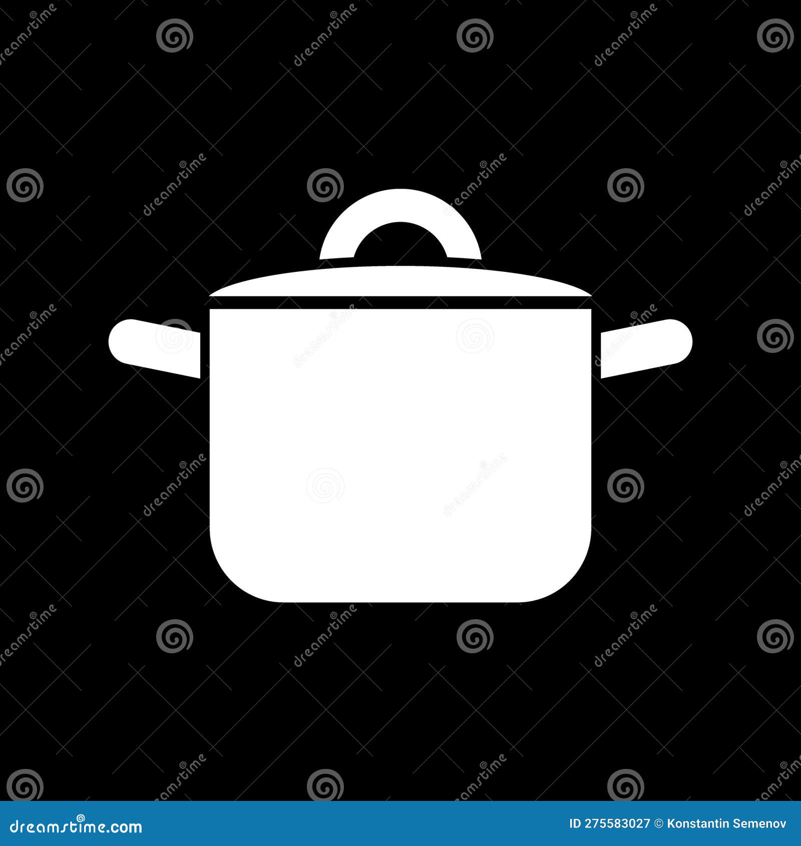 Pan icon on black stock vector. Illustration of white - 275583027
