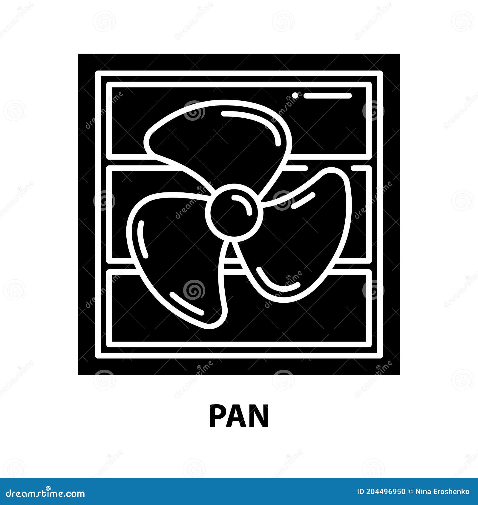 Pan Icon, Black Vector Sign with Editable Strokes, Concept Illustration ...