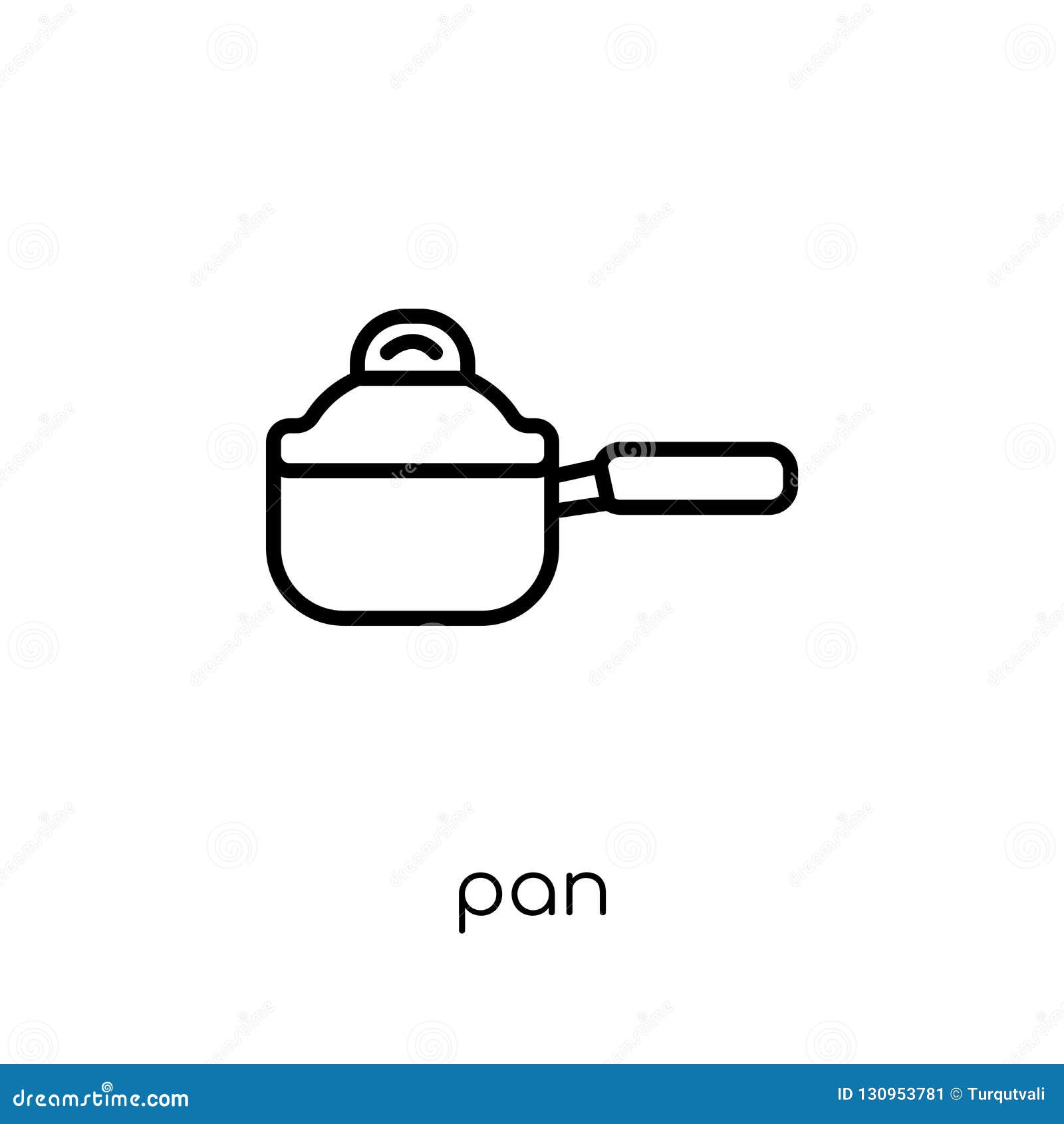 Pan icon from collection. stock vector. Illustration of dinner - 130953781