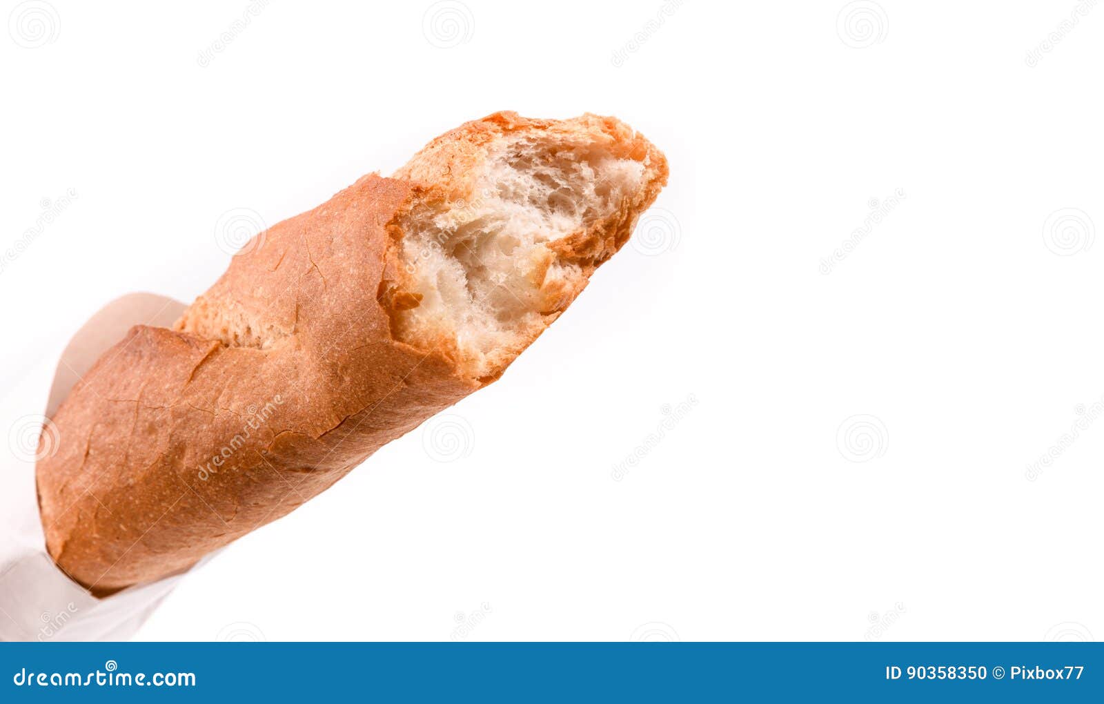 Pan Largo Aislado En Blanco Foto de archivo - Imagen de bocado, francés ...