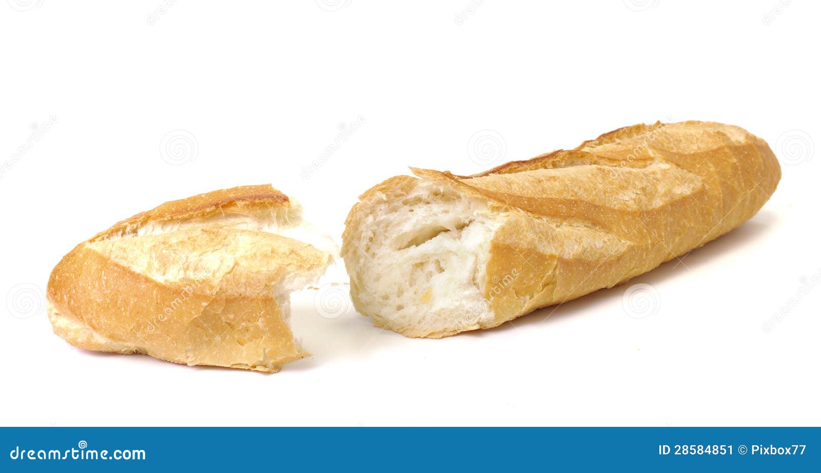 Pan Largo, Baguette En El Fondo Blanco Imagen de archivo - Imagen de ...