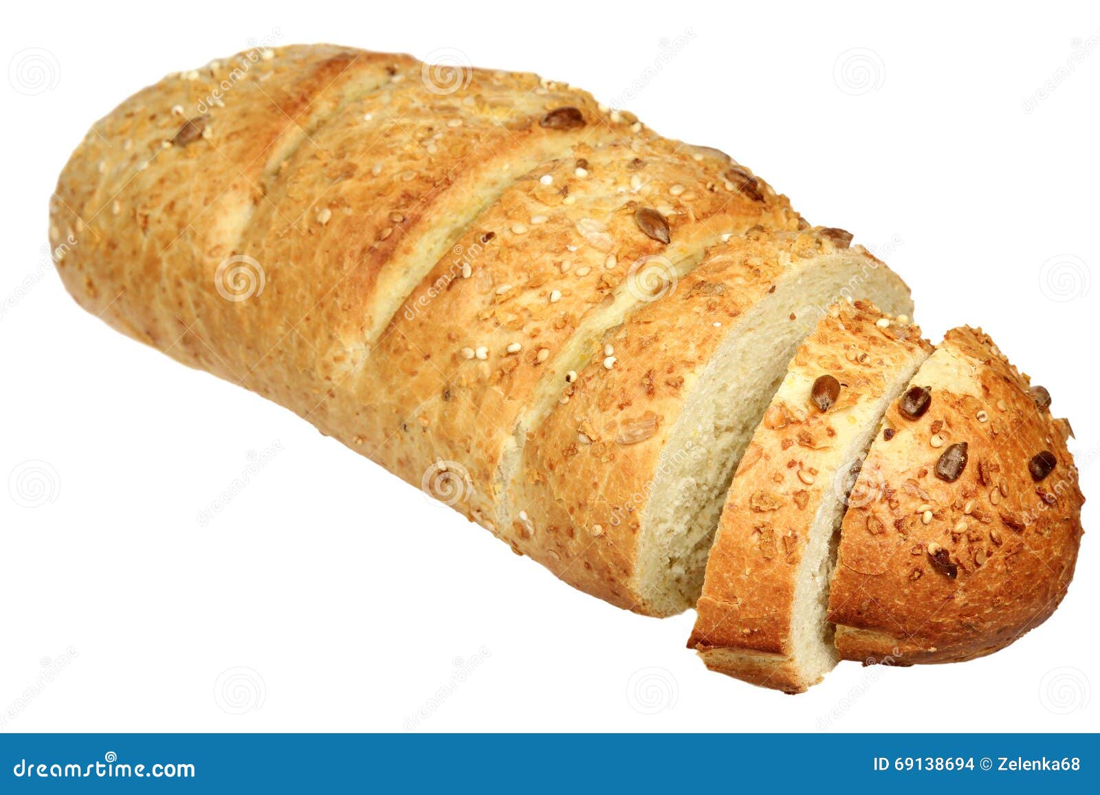 Pan Largo Del Pan En Un Fondo Blanco Foto de archivo - Imagen de grano ...