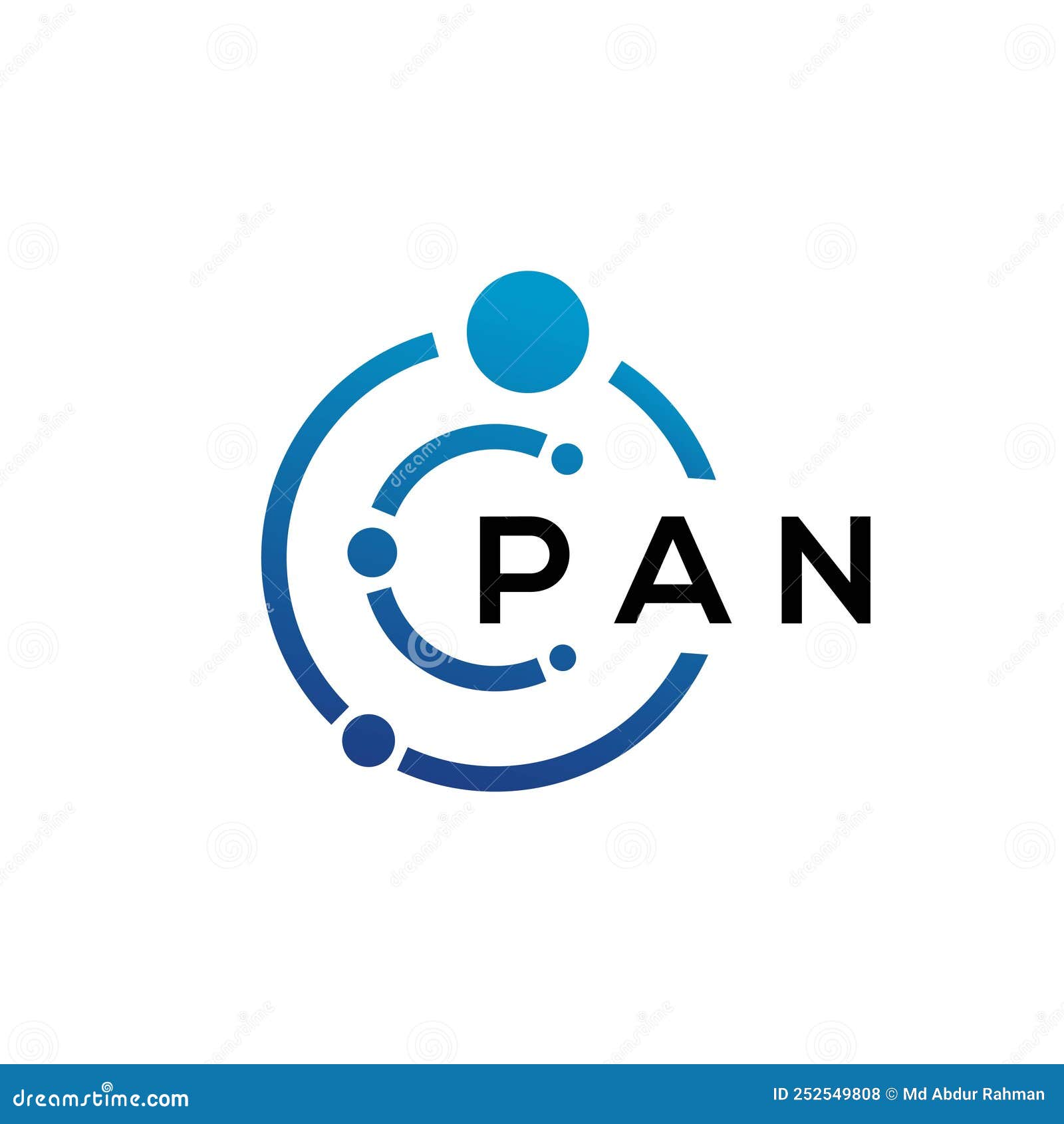 PAN Letter Technology Logo Design on White Background. PAN Creative ...