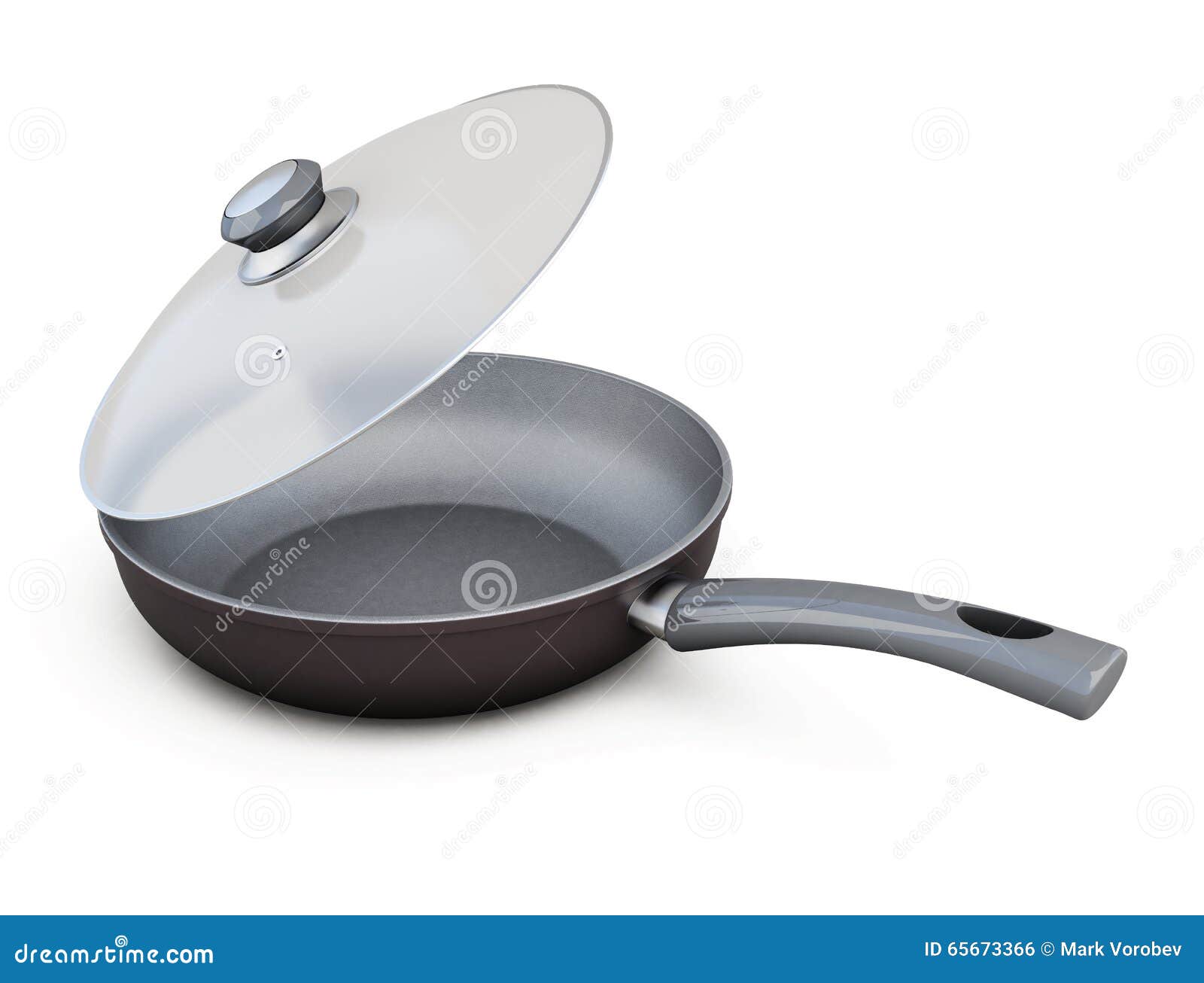 Pan with Open Lid Isolated on White Background. Stock Illustration ...
