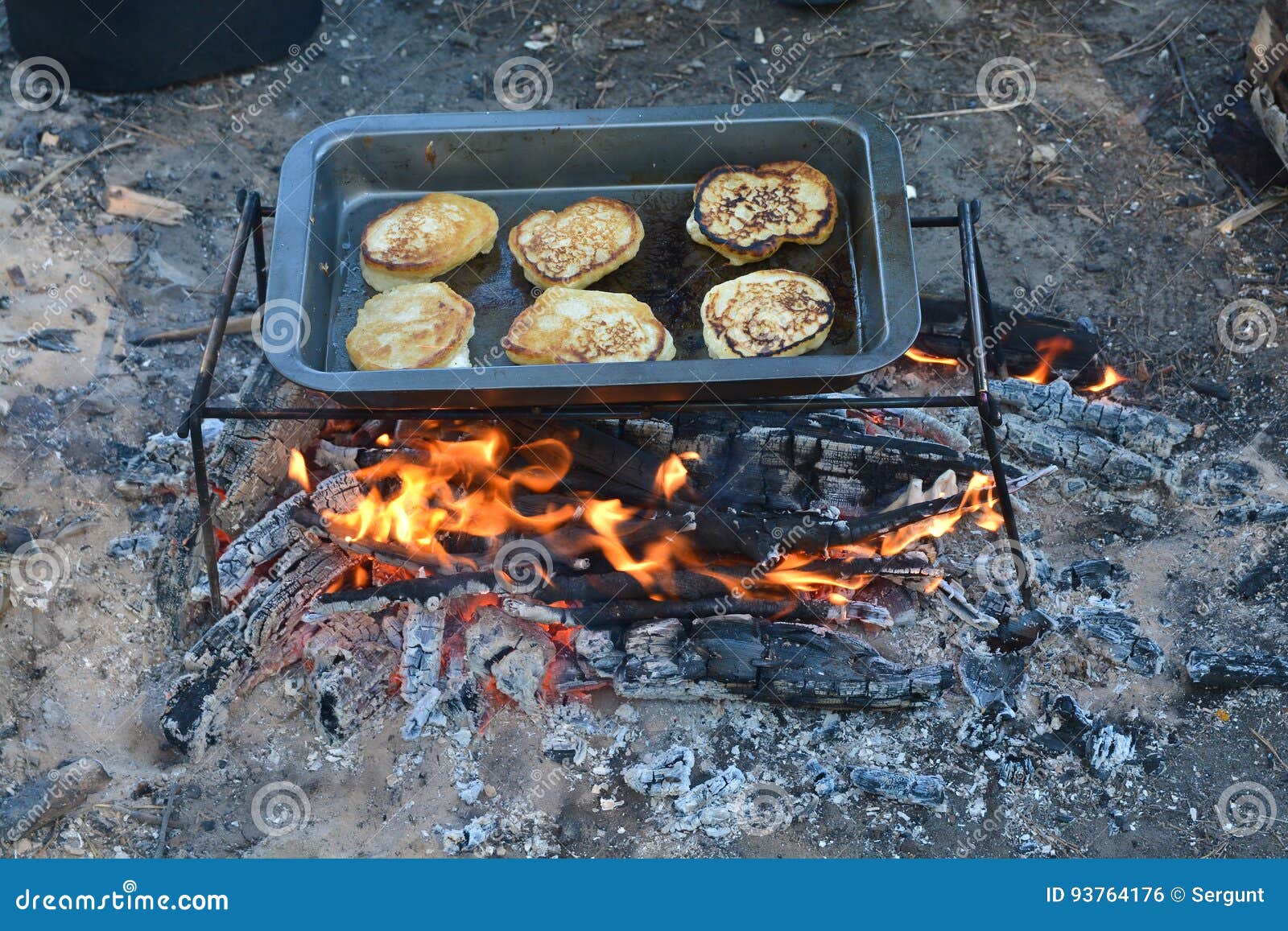 A Pan with Pancakes on Fire. Stock Photo - Image of burning, gourmet ...
