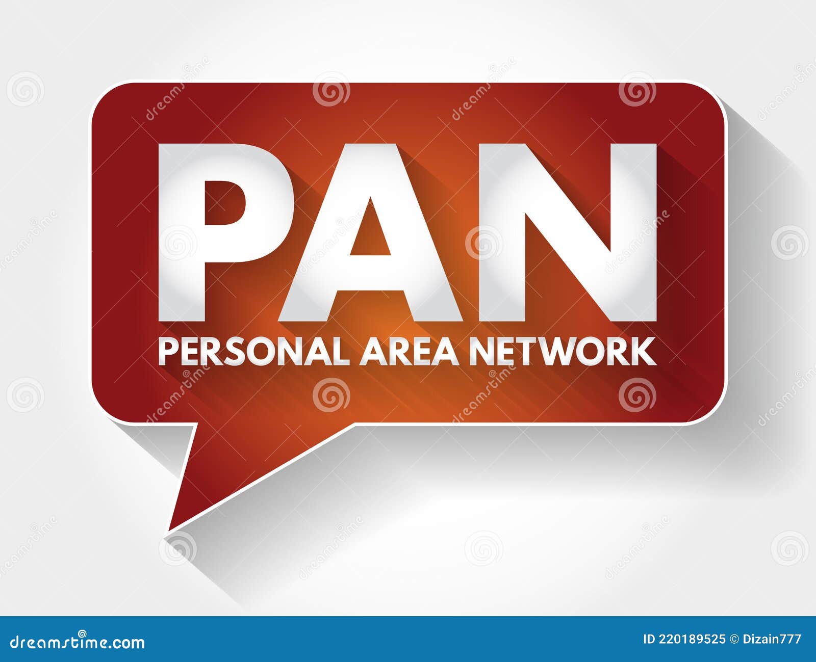 PAN - Personal Area Network Acronym Message Bubble, Technology Concept ...