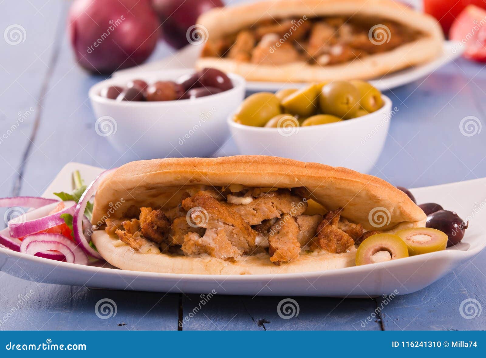 Pan Pita griego foto de archivo. Imagen de cocina, aperitivo - 116241310