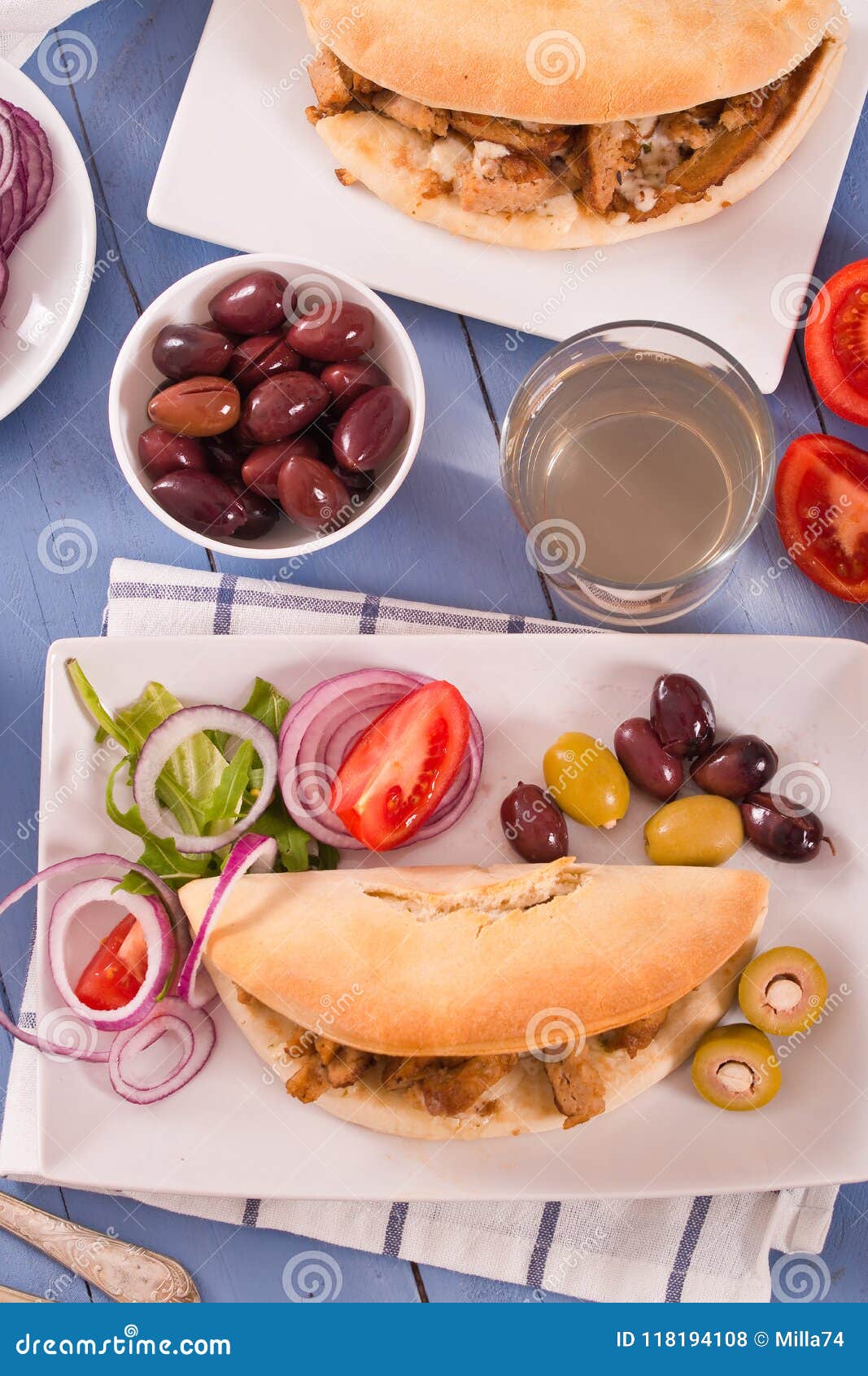 Pan Pita griego foto de archivo. Imagen de comida, griego - 118194108