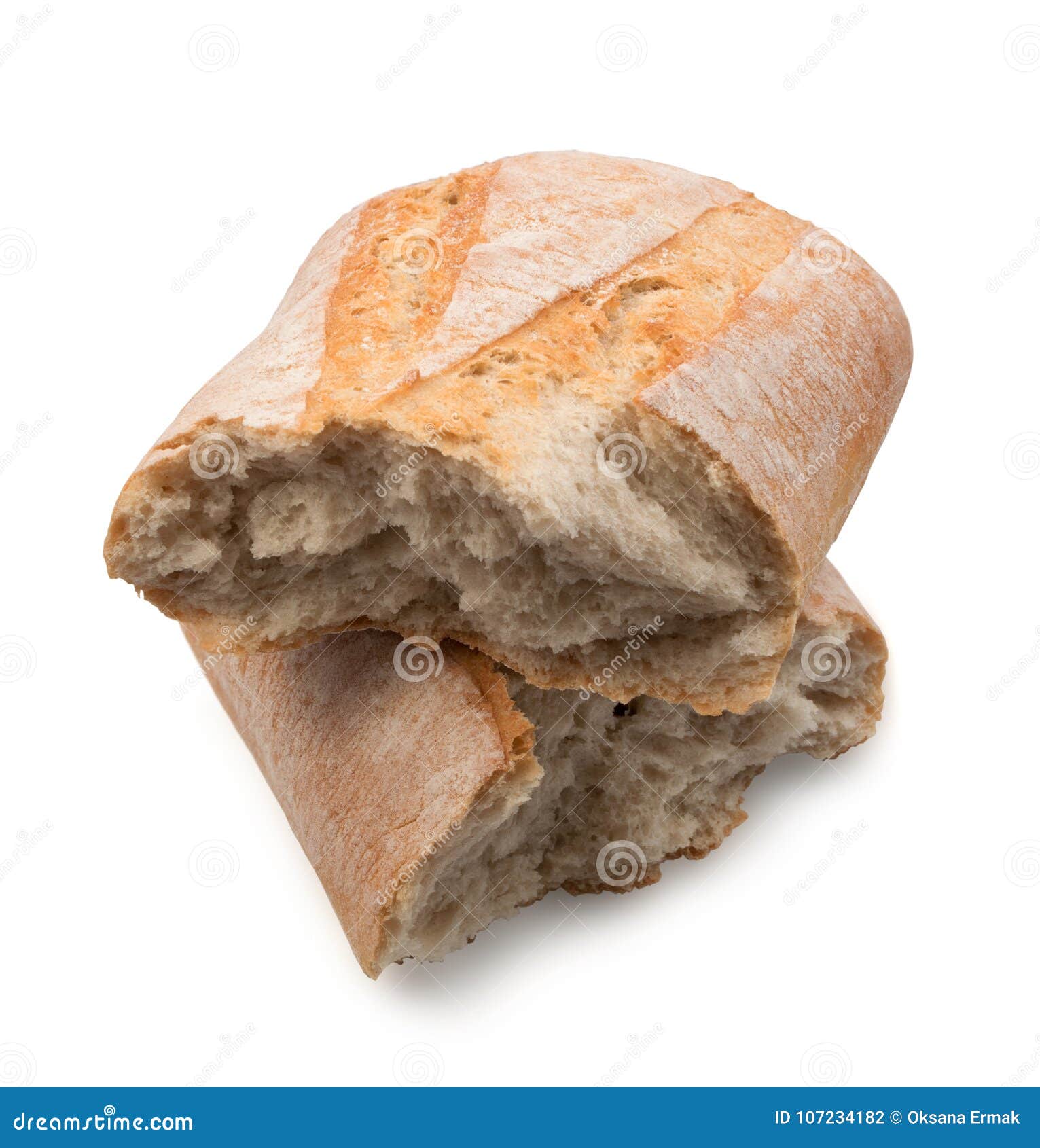 Pan quebrado aislado foto de archivo. Imagen de primer - 107234182