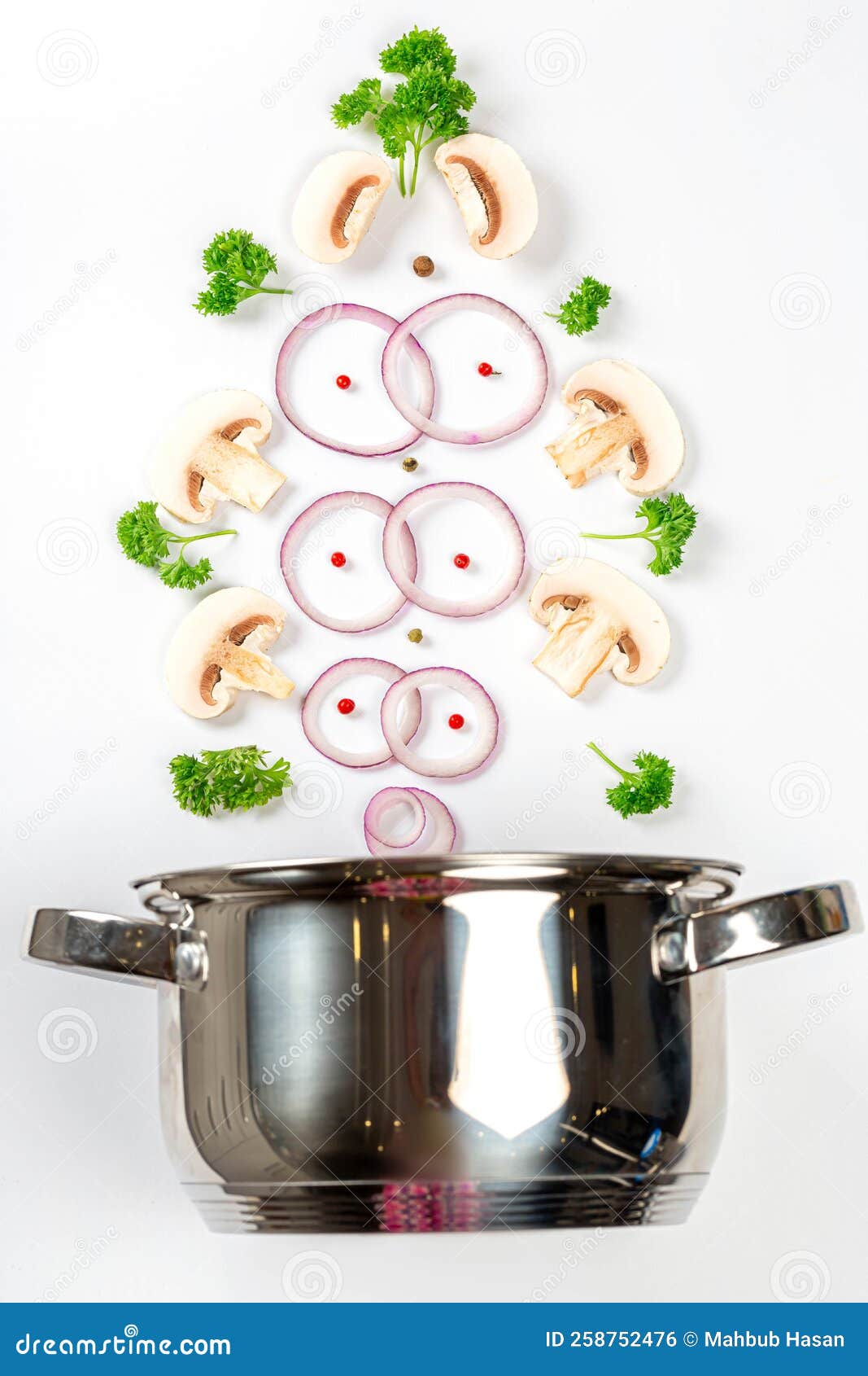 Pan with Raw Ingredients, Food Preparation Concept Stock Photo - Image ...