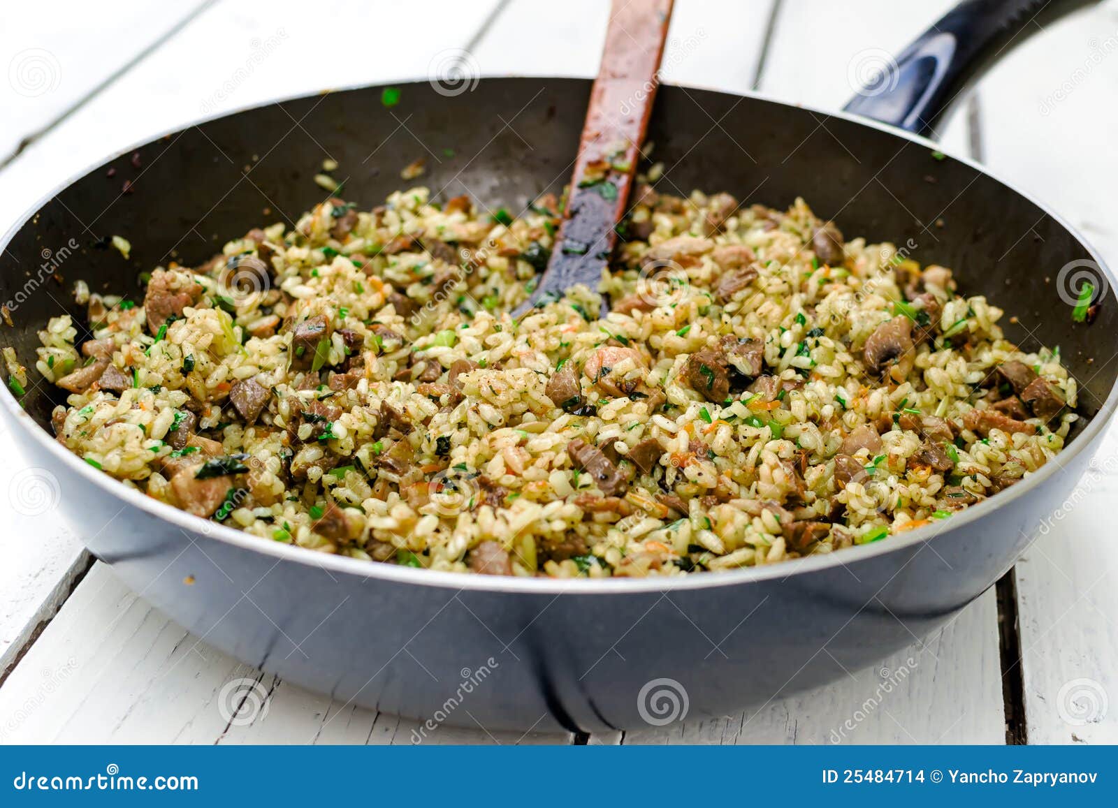 Pan with rice stock photo. Image of ingredient, organic - 25484714
