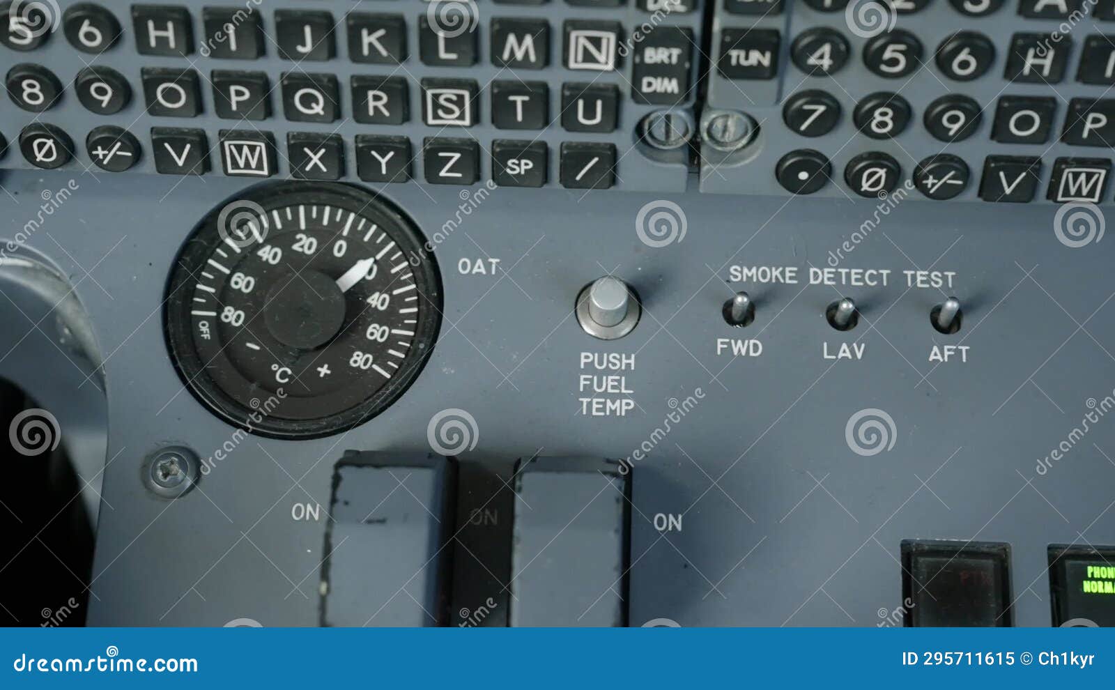 Pan Shot of Mode Control Panel Inside Cockpit of Jet Hawker 750 ...