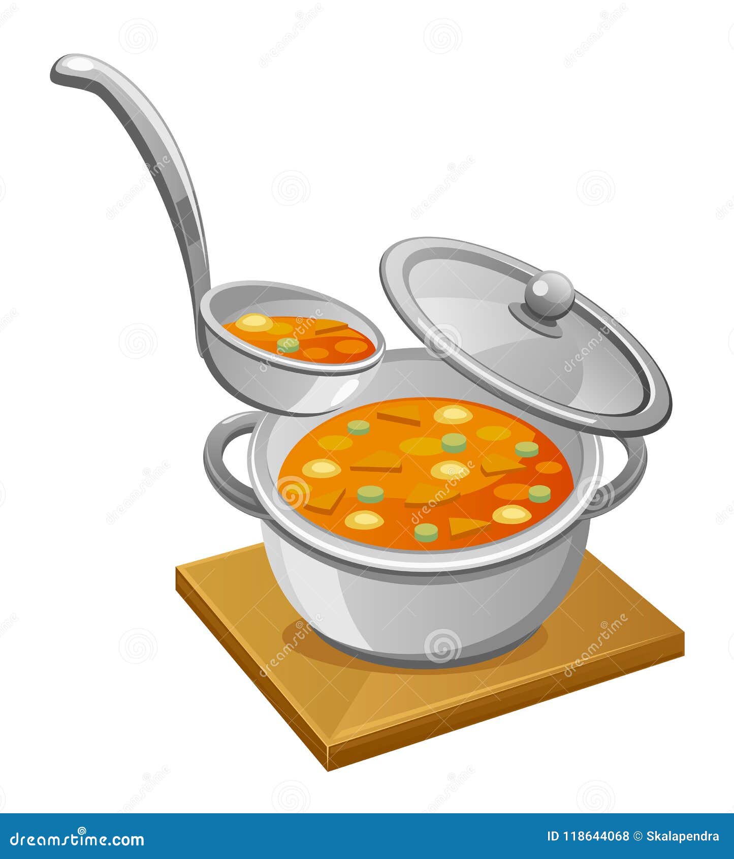 Pot Of Hot Soup. Cartoon Vector | CartoonDealer.com #71830485