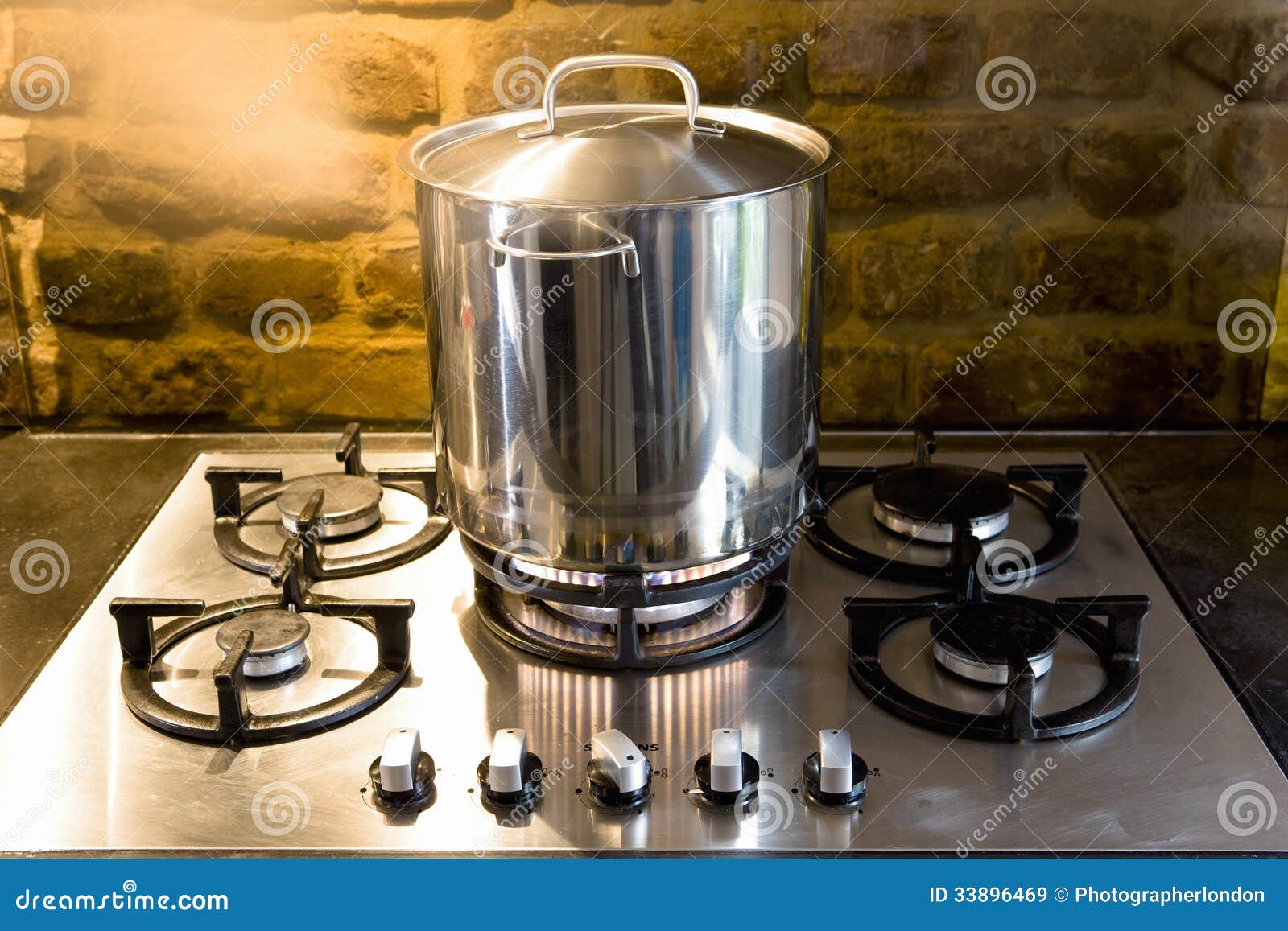 Pan on Stove stock image. Image of aluminum, modern, horizontal - 33896469