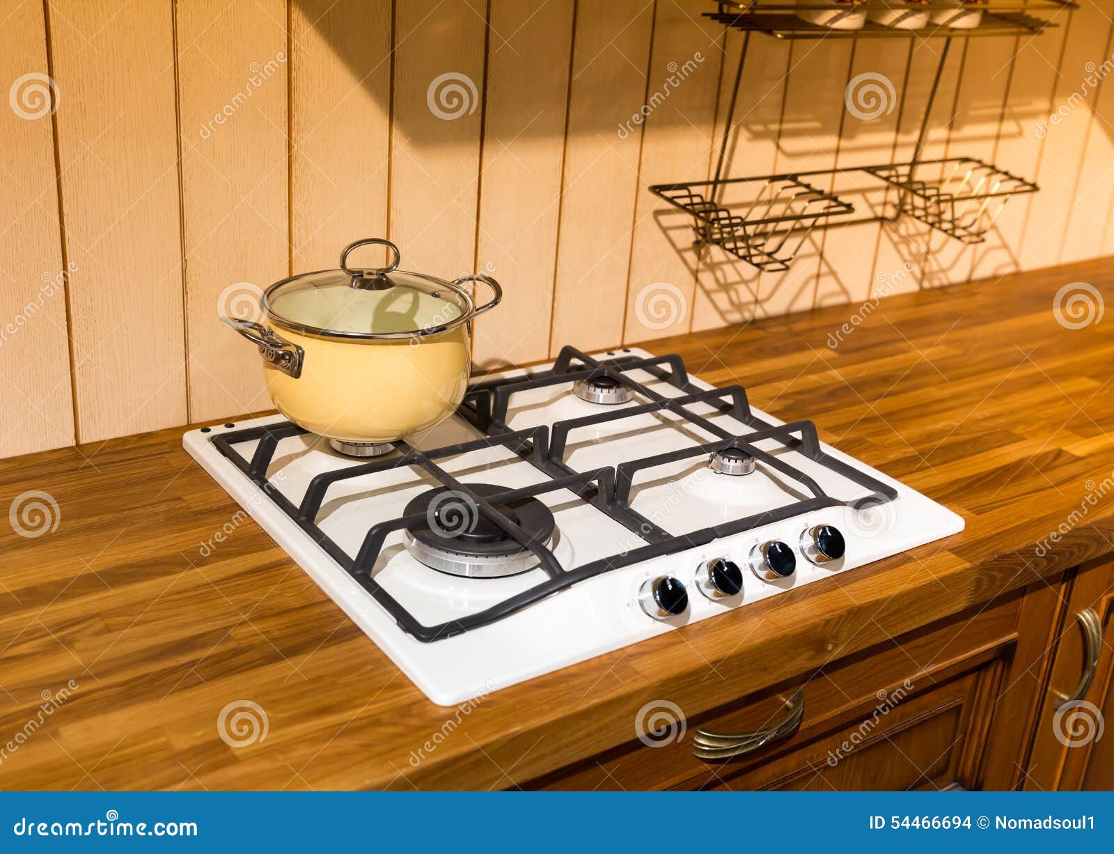 Pan on the stove stock photo. Image of blaze, home, design - 54466694