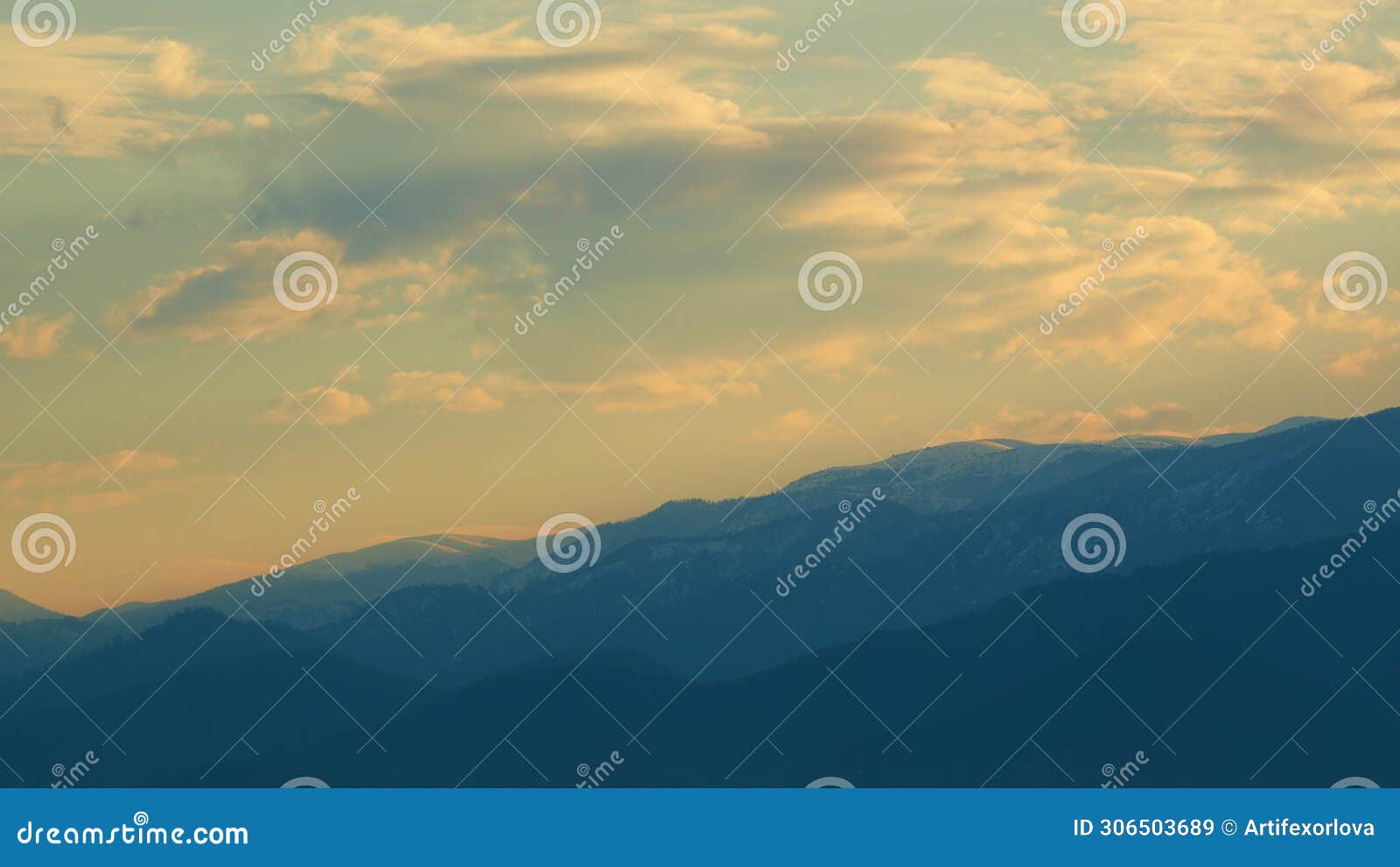 Sunset Sky Over Clouds View. Mountain during the Morning. Pan. Stock ...