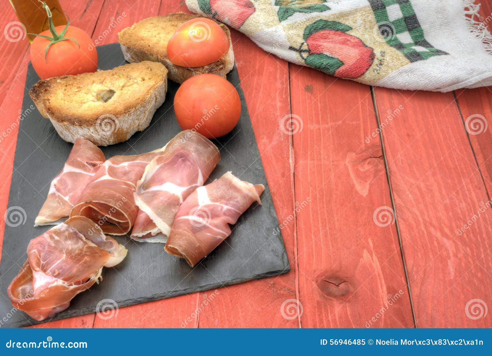 Pan tumaca right down stock image. Image of catalonian - 56946485