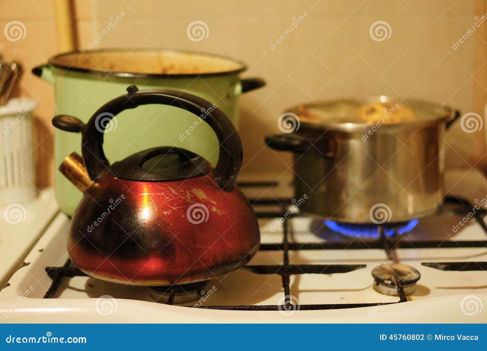 Pan and water boiler stock photo. Image of flame, boiler - 45760802