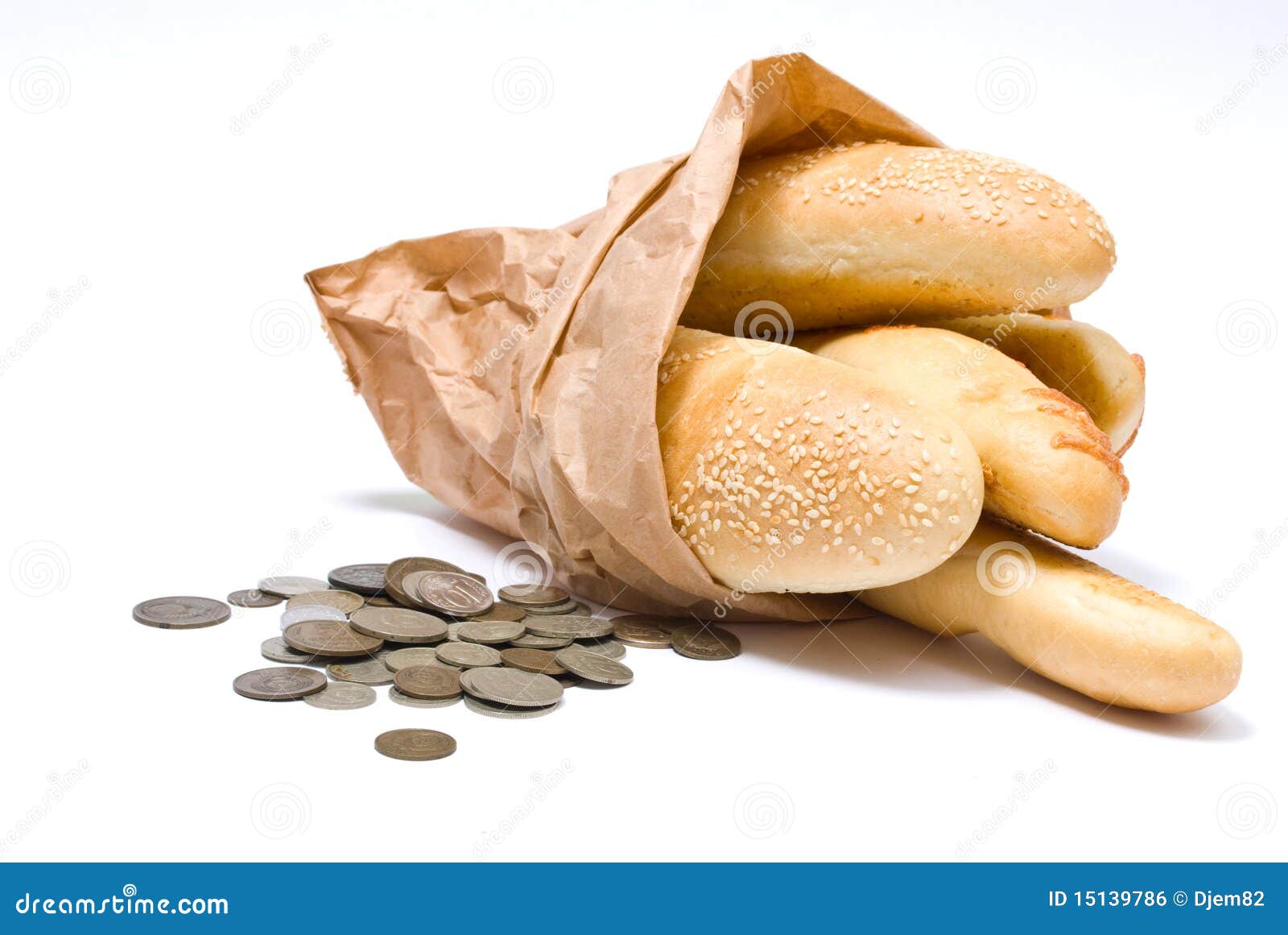 Pan y dinero foto de archivo. Imagen de divisa, comida - 15139786