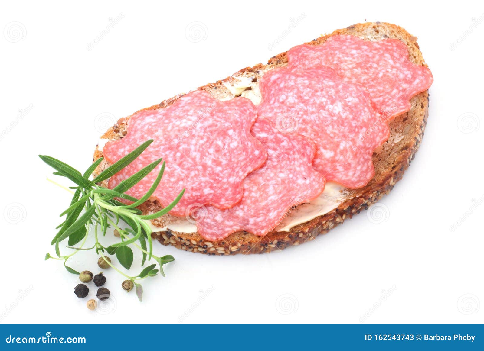 Pan Y Salami imagen de archivo. Imagen de entero, blanco - 162543743