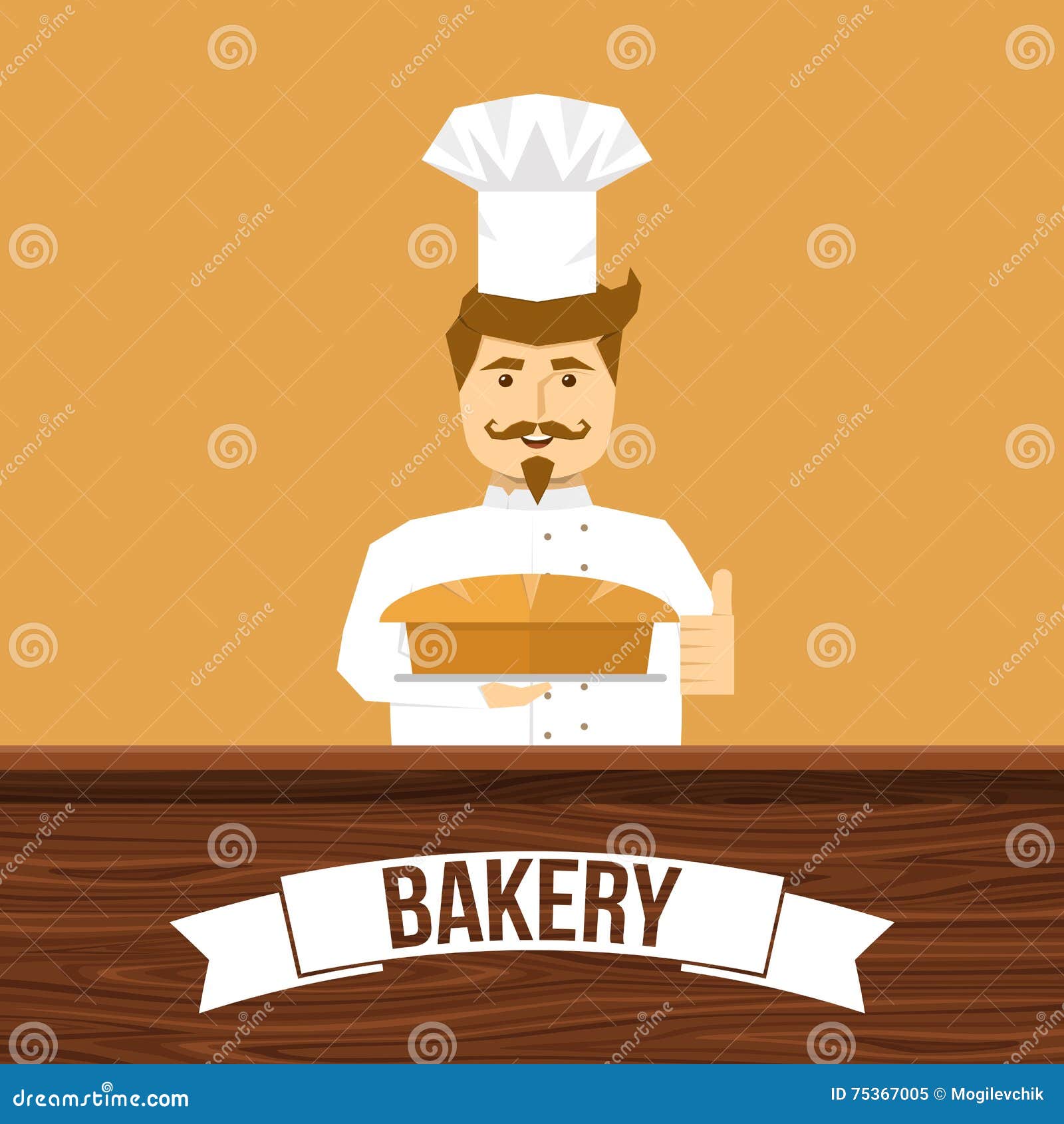 Panadero and Bread Design ilustración del vector. Ilustración de ...