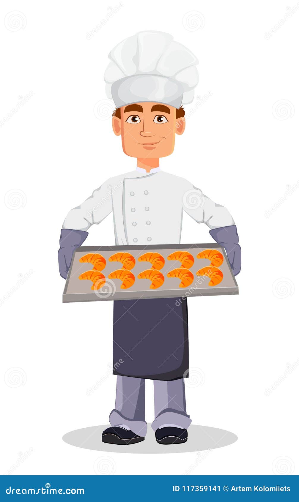 Panadero Hermoso En Uniforme Del Profesional Ilustración del Vector ...