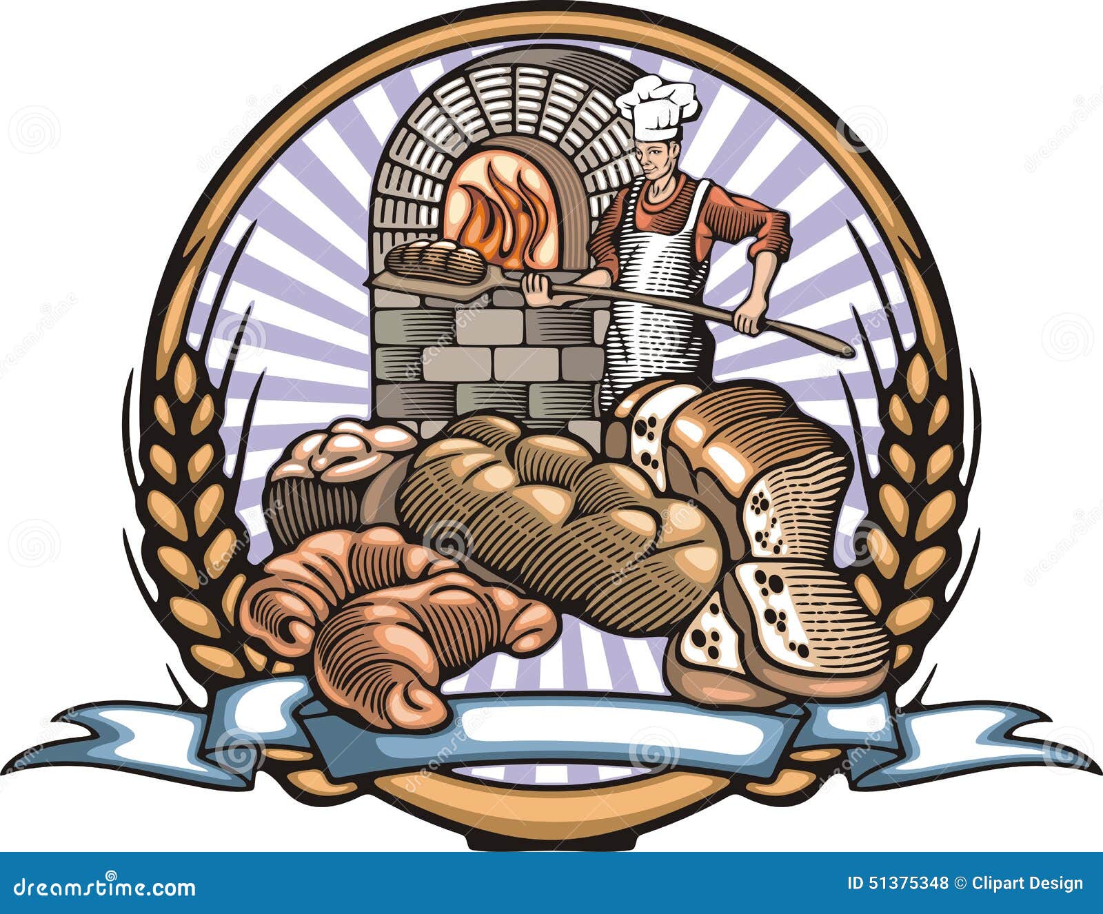 Panadero Vector Illustration En Estilo Del Grabar En Madera Ilustración ...