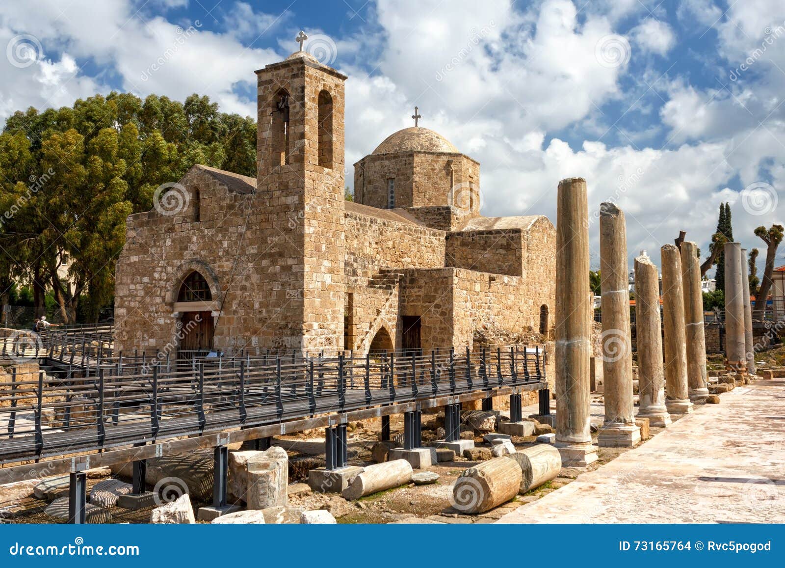 Panagia Chrysopolitissa Basilica in Paphos,Cyprus Stock Photo - Image ...