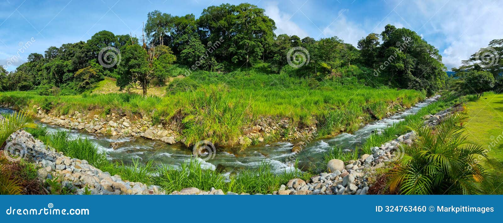 Panama, Boquete, Bend of Caldera Creek Stock Photo - Image of rain ...