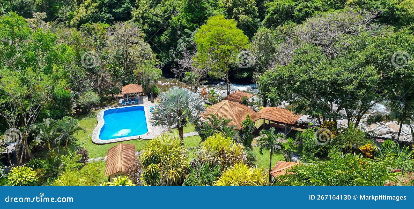 Panama, Caldera, House with Pool in the Tropical Jungle Stock Photo ...