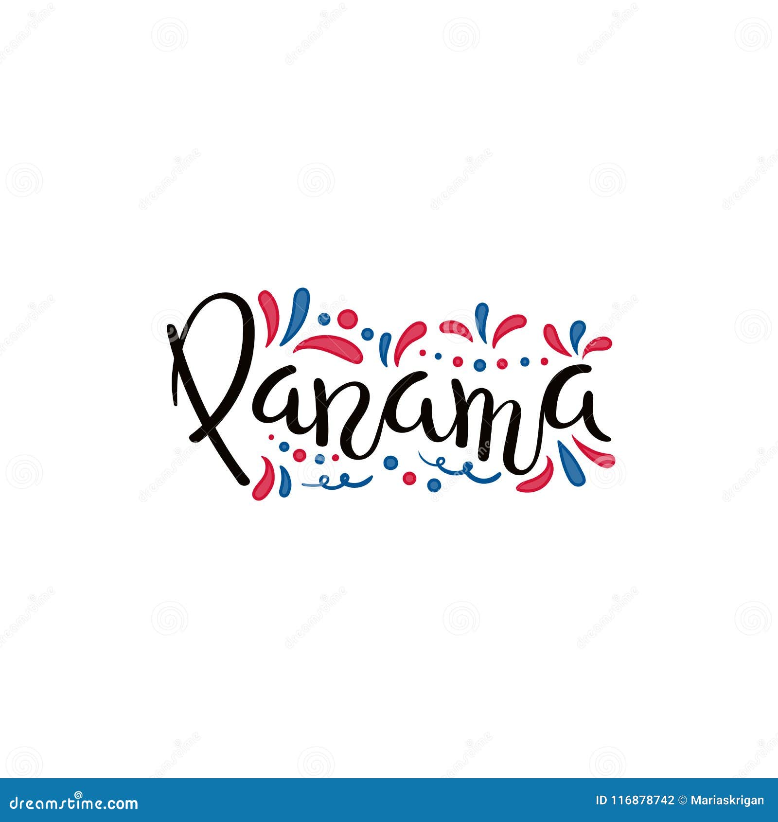 Panama Calligraphic Lettering Quote Stock Vector - Illustration of ...