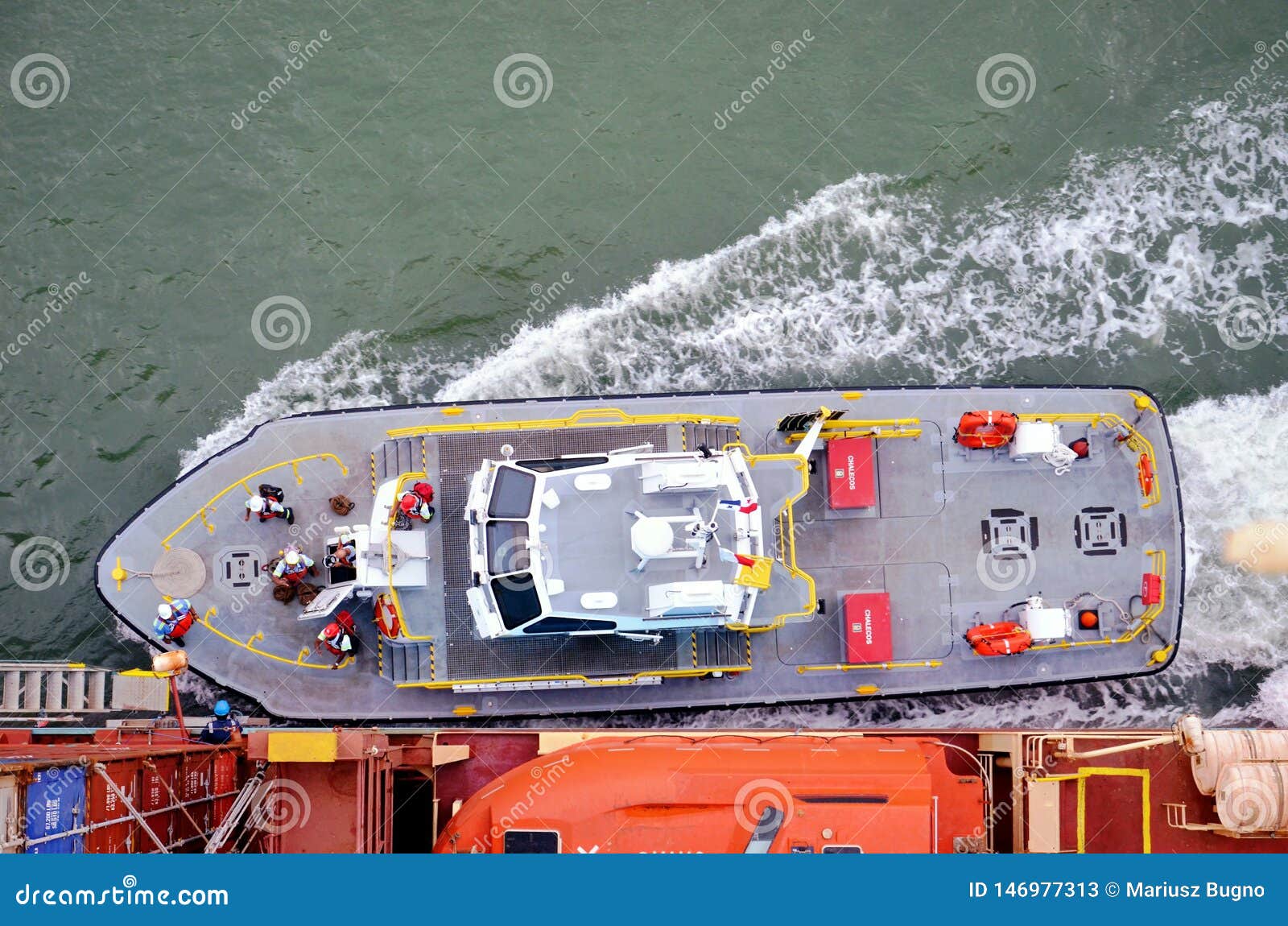 Panama Canal Crew Boarding Container Ship. Editorial Stock Photo ...