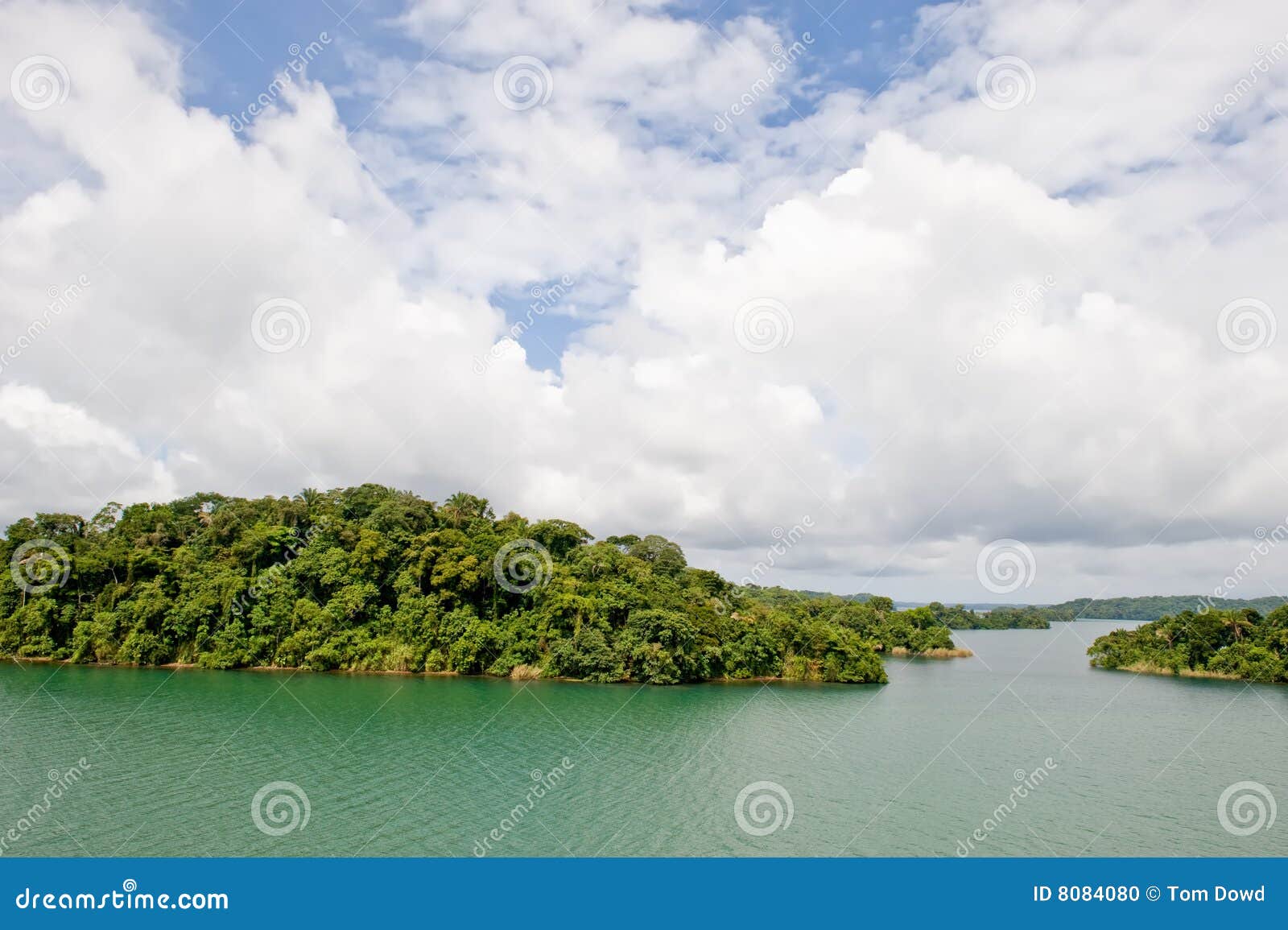 Panama Canal s Gatun Lake stock photo. Image of clouds - 8084080
