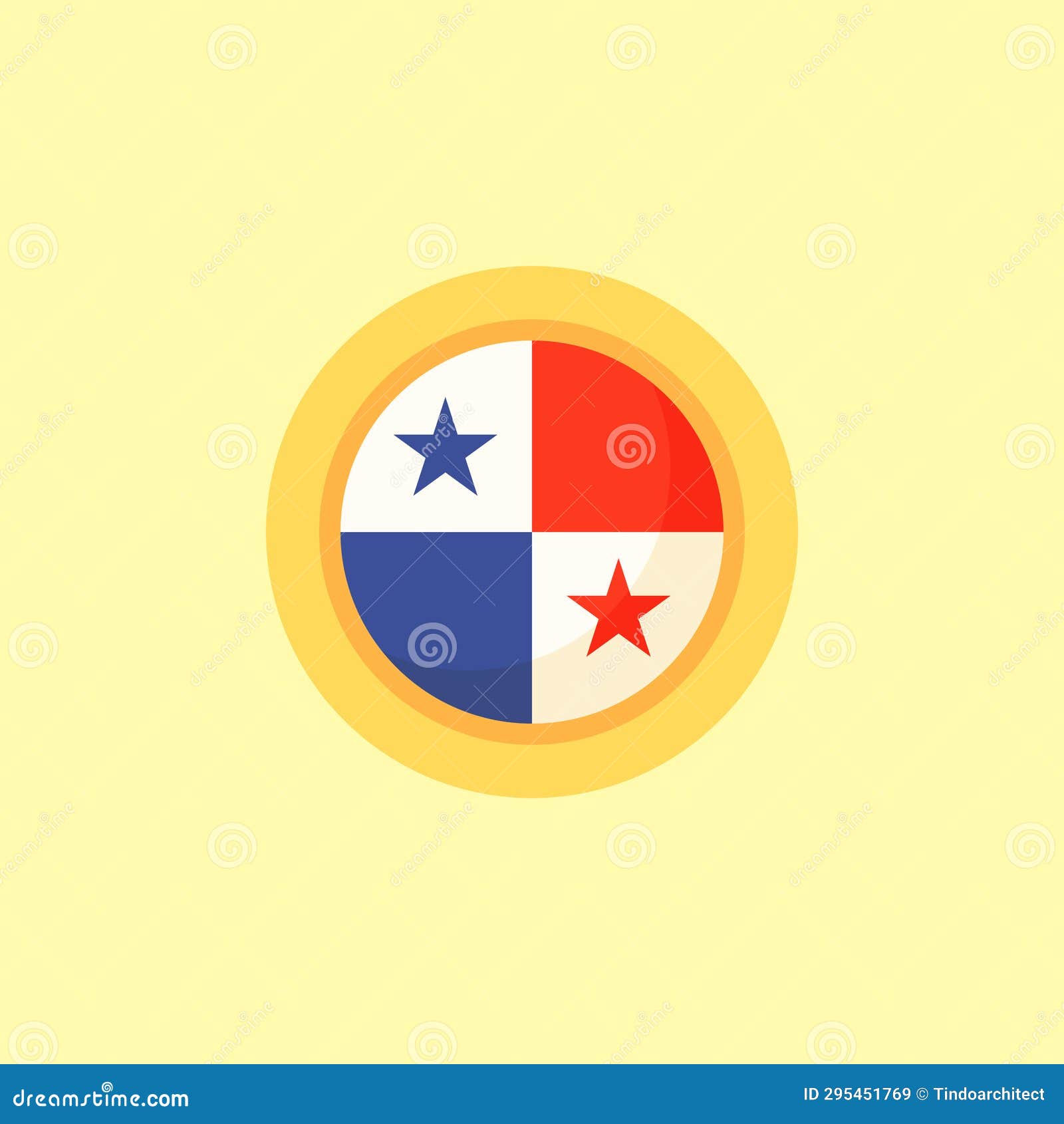 Panama - Circular Flag stock vector. Illustration of panamanian - 295451769