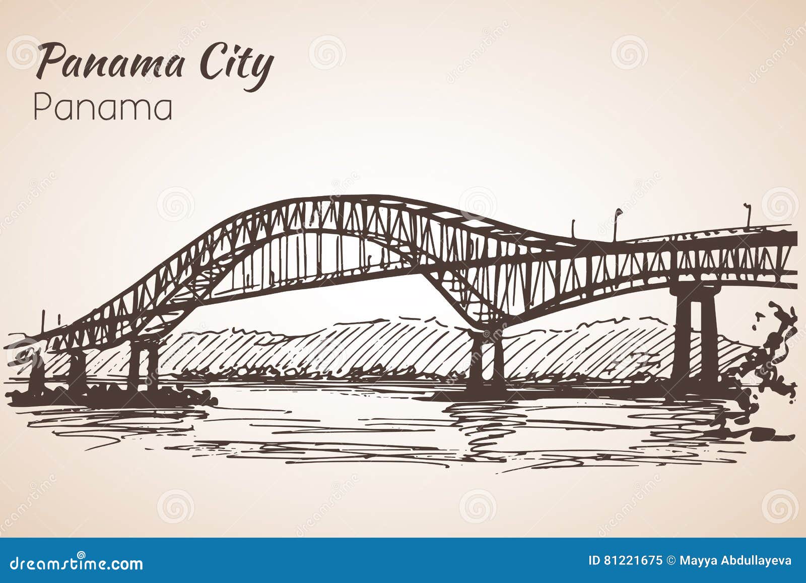 Panama City - Panama Daylily Marble Map Stock Photography ...