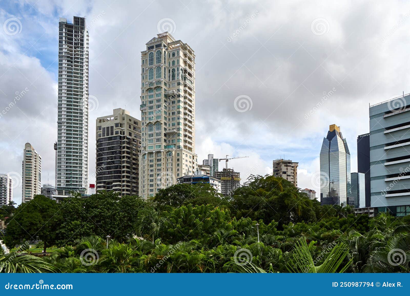 Panama City landmark stock photo. Image of clouds, skyline - 250987794