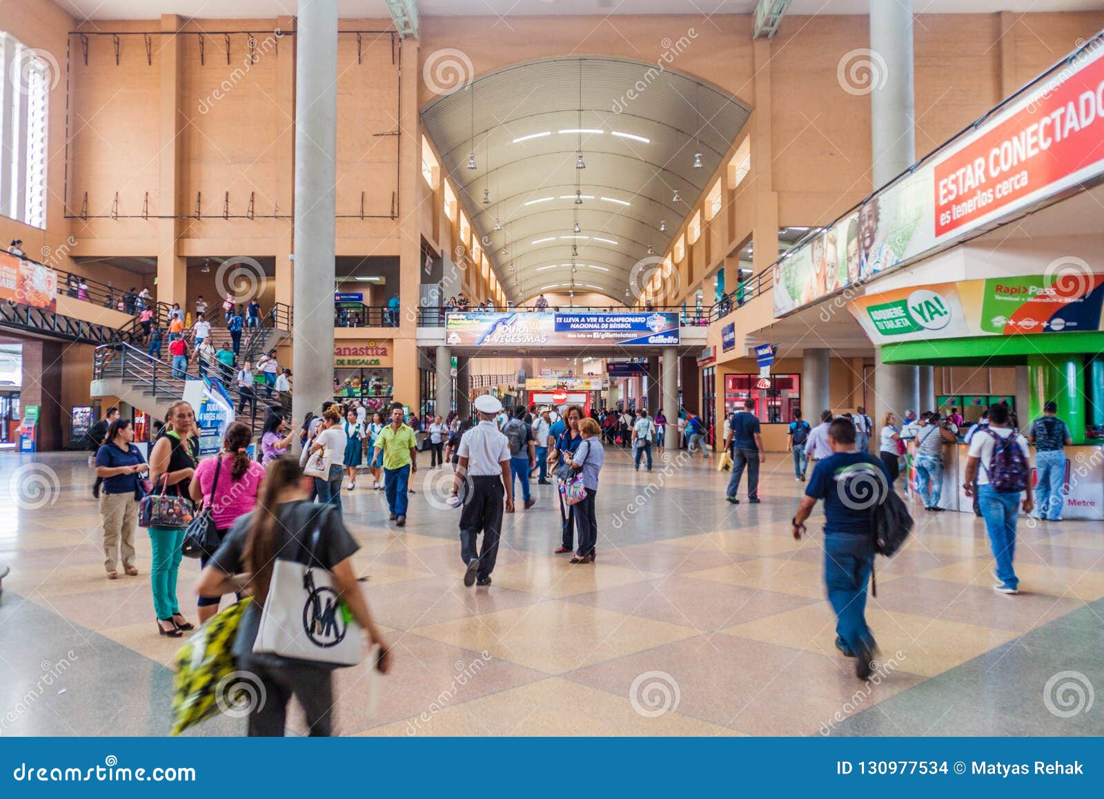 PANAMA CITY, PANAMA - MAY 30, 2016: Interior of Albrook Bus Terminal in ...