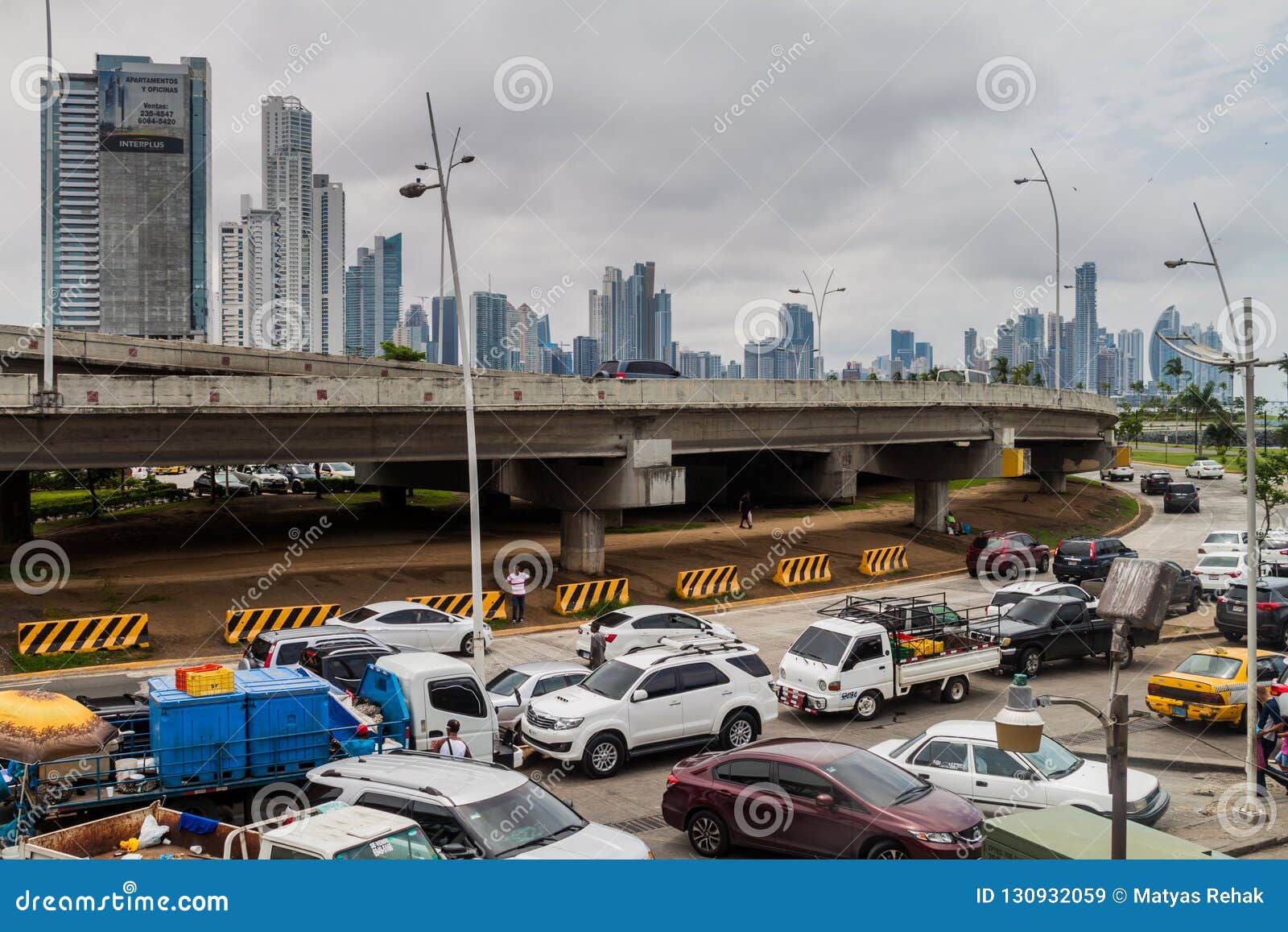 PANAMA CITY, PANAMA - MAY 27, 2016: Road in the Cente of Panama Cit ...