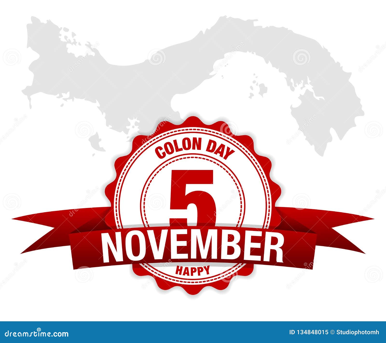Panama Colon Day Happy. November 5th Vector Map Stock Vector ...