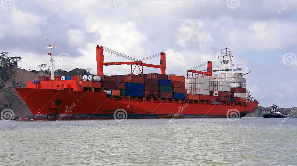 Panama Container Ship stock image. Image of cargo, boat - 18955473
