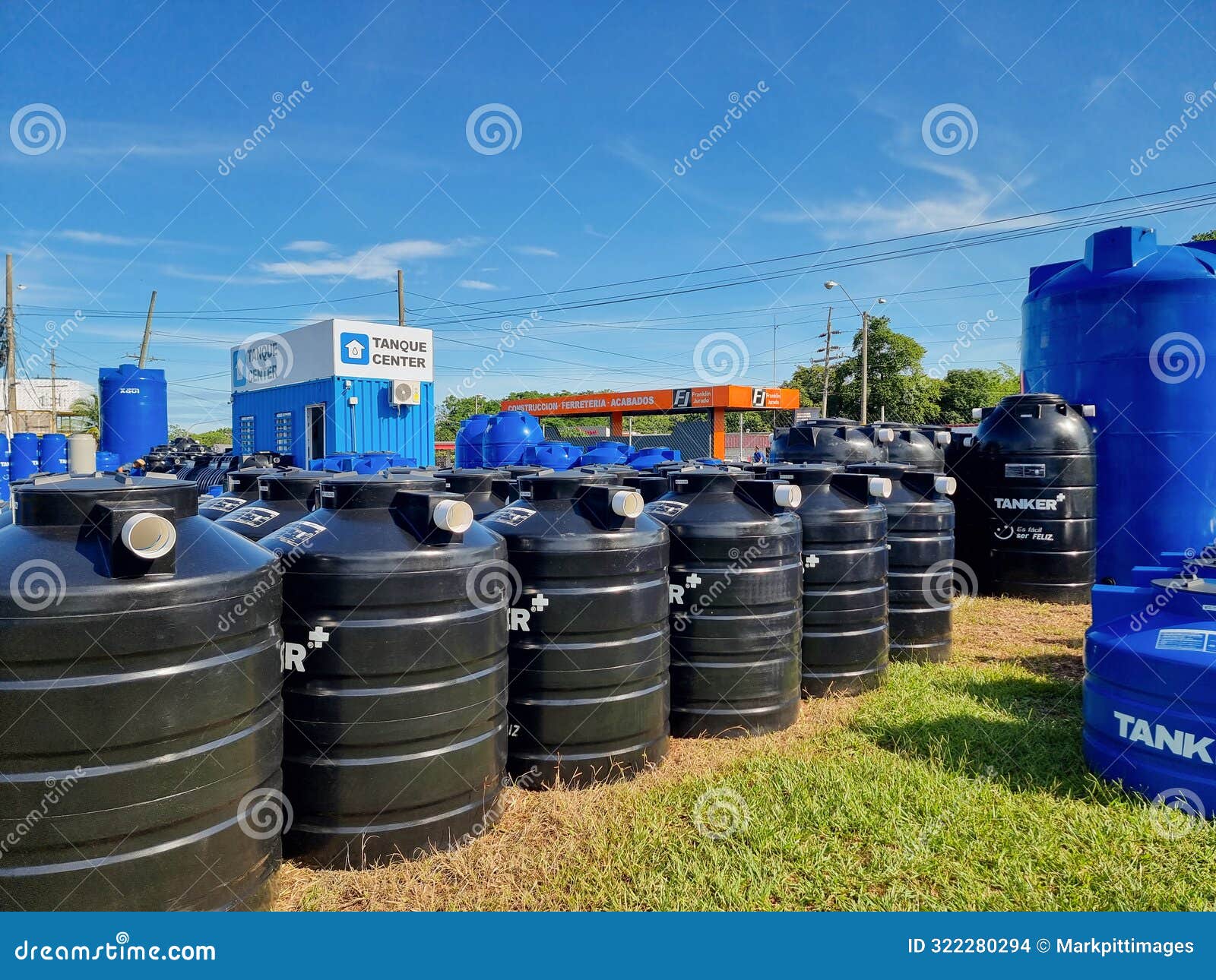 Panama, David, Outdoor Storage of Water Tanks Editorial Stock Image ...