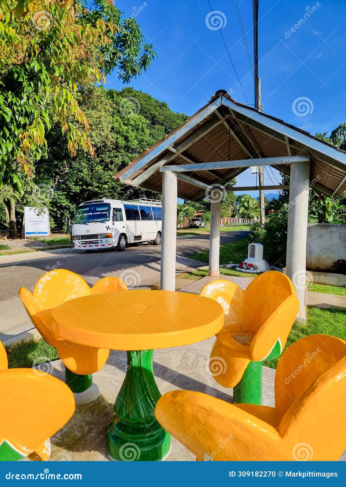 Panama, Dolega, Table with Chairs at the Bus Stop Editorial Image ...