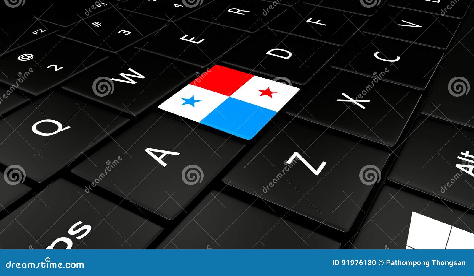 Panama Flag Button on Laptop Keyboard. Stock Illustration ...