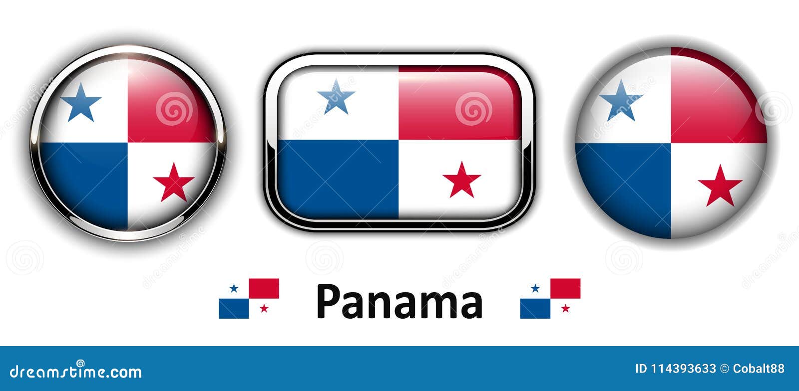 Panama flag buttons stock vector. Illustration of patriotic - 114393633